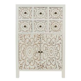 Pharao24.de Shabby Chic Stil Dielenkommode in Antikwei&szlig; Goldfarben