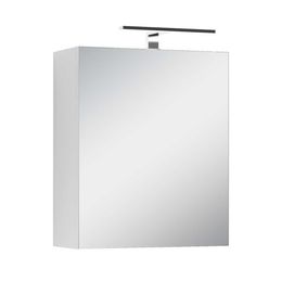 Pharao24.de Wei&szlig;er Badspiegelschrank in modernem Design LED Beleuchtung