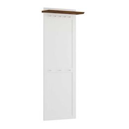 Pharao24.de Wandgarderobe H&auml;ngegarderobe in Wei&szlig; mit Hutablage aus Holz