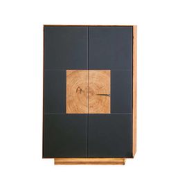 Pharao24.de Garderobenschuhschrank in Anthrazit und Wildeiche massiv Made in Germany