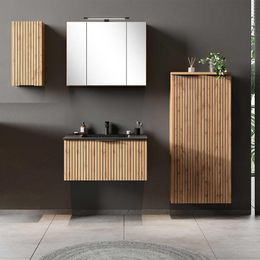 Pharao24.de Bad Set vierteilig modern mit LED Beleuchtung Made in Germany (vierteilig)