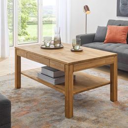 Pharao24.de Couchtisch Holztisch aus Asteiche Massivholz mit einer Schublade