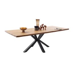 Pharao24.de Esstisch Tisch Massivholz mit Spider Gestell aus Metall