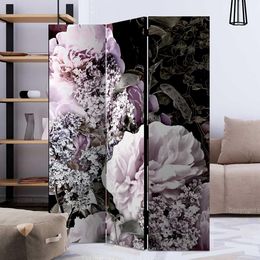Pharao24.de Spanische Wand im Vintage Look Rosen und Flieder Motiv