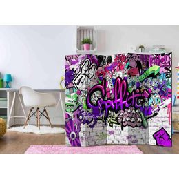 Pharao24.de Spanische Wand im jungen Design Graffiti Motiv