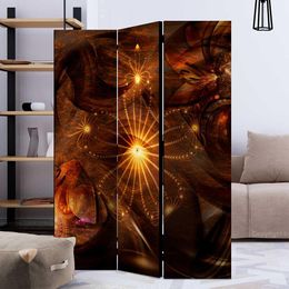 Pharao24.de Spanische Wand in Braun und Goldfarben Leinwand F&uuml;llung