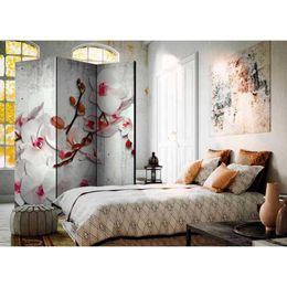 Pharao24.de Paravent mit Leinwand F&uuml;llung Orchideen Motiv