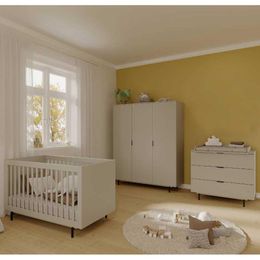 Pharao24.de Babyzimmer Set Babym&ouml;belset in Grau 190 cm hoch (dreiteilig)