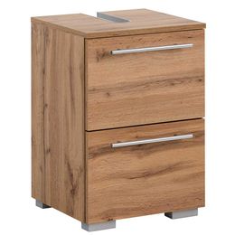Pharao24.de Holzoptik Waschbeckenunterschrank in Eichefarben 1 Schublade 1 Klappe