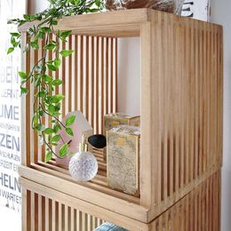 Pharao24.de Regalw&uuml;rfel 40x40x40 cm Teak Massivholz