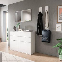 Pharao24.de Dielenm&ouml;belset Garderobenkombination in modernem Design und Wei&szlig; (vierteilig)