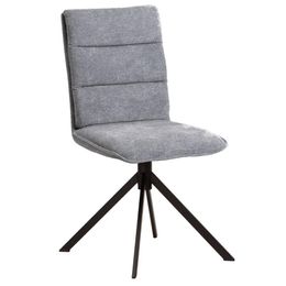 Pharao24.de Polsterstuhl Esszimmer Esszimmerstuhl aus Flockstoff und Metall (2er Set)