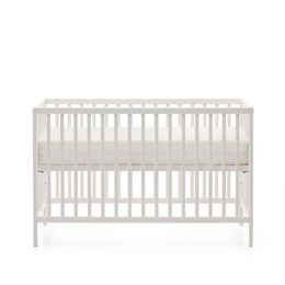 Pharao24.de Babygitterbett wei&szlig; aus Buche Massivholz 123 cm tief - 65 cm breit