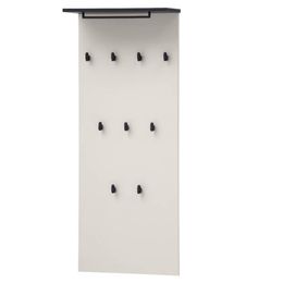 Pharao24.de Garderobenpaneel Wandgarderobe in Cremewei&szlig; und Schwarz