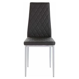 Pharao24.de Esstisch St&uuml;hle in Schwarz und Grau hoher Lehne (Set)