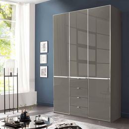 Pharao24.de Kleiderschrank modern Schlafzimmerschrank mit vier Schubladen in Braun