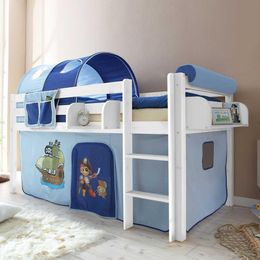 Pharao24.de Hochbett in Wei&szlig; Kiefer Massivholz