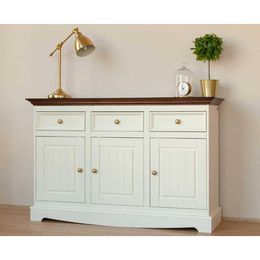 Pharao24.de Sideboard Kommode in Wei&szlig; 130 cm breit
