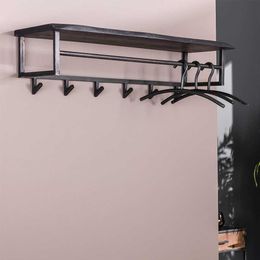 Pharao24.de Factory H&auml;ngegarderobe aus Akazie Massivholz Metall