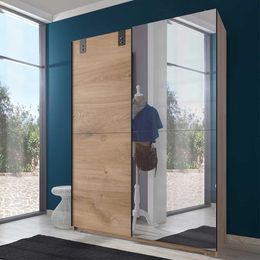 Pharao24.de Schiebet&uuml;renschrank mit Spiegel im Industry und Loft Stil 135 cm breit