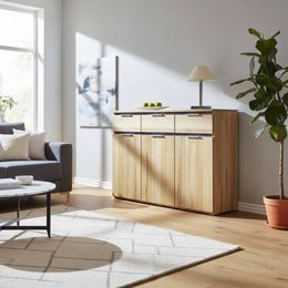 Pharao24.de Massivholz Sideboard aus Kernbuche Grau
