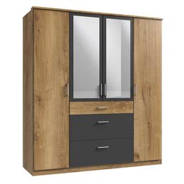 Pharao24.de Dreht&uuml;rschrank mit Schubladen und Spiegelt&uuml;ren Made in Germany