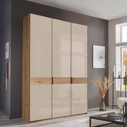 Pharao24.de Dreht&uuml;renschrank Schlafzimmerschrank in Eiche Bianco und Champagner