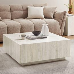 Pharao24.de Couchtisch Sofatisch in Beige und Marmor Optik