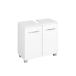 Pharao24.de Badezimmer Waschbeckenschrank in Wei&szlig; 60 cm breit