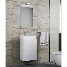 Pharao24.de Bad Set G&auml;ste WC weiss f&uuml;r die Wandmontage 41 cm breit (zweiteilig)
