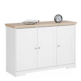 Pharao24.de Anrichte in Wei&szlig; und Eiche Optik 120 cm breit