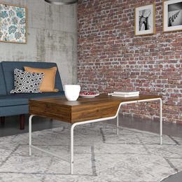 Pharao24.de Wohnzimmer Tisch Retrostil in Walnussfarben Vierfu&szlig;gestell