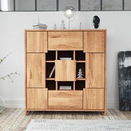 Pharao24.de Wohnzimmer Highboard aus Kernbuche Massivholz modern