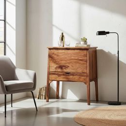 Pharao24.de Massivholz Barschrank aus Sheesham lackiert 90 cm breit