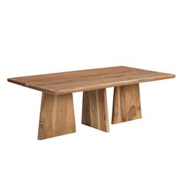 Pharao24.de Esszimmertisch Holztisch Massiv aus Akazie Massivholz mit Wangen Gestell