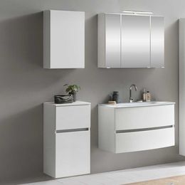 Pharao24.de Badezimmerm&ouml;bel Set in Wei&szlig; 120 cm breit (vierteilig)