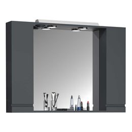 Pharao24.de Spiegelschrank Anthrazit incl. Beleuchtung 71 cm hoch 100 cm breit