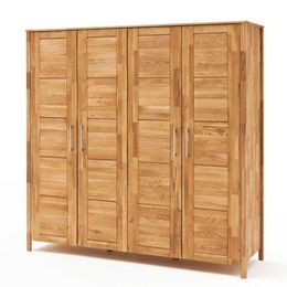 Pharao24.de Dreht&uuml;renkleiderschrank aus Wildeiche Massivholz 205 cm breit