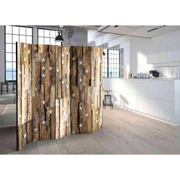 Pharao24.de Spanische Wand in Altholz Optik 225 cm breit