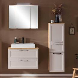 Pharao24.de Badm&ouml;belset Badezimmerm&ouml;bel Set im Landhausstil Made in Germany (dreiteilig)