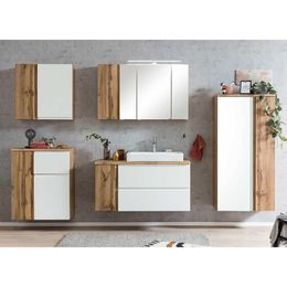Pharao24.de F&uuml;nfteiliges Waschplatz Set mit LED Beleuchtung Made in Germany (f&uuml;nfteilig)