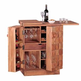 Pharao24.de Hausbar aus Akazie Massivholz Landhaus rustikal