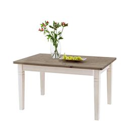 Pharao24.de Holztisch in Wei&szlig; Grau Kiefer massiv