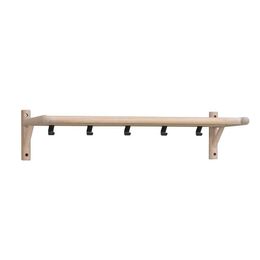 Pharao24.de Wandgarderobenleiste aus Eiche White Wash massiv 80 cm breit