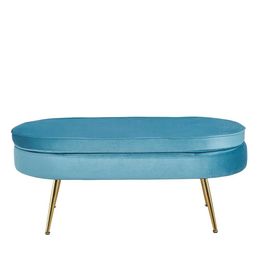 Pharao24.de Hocker oval aus Samt Vierfu&szlig;gestell aus Metall