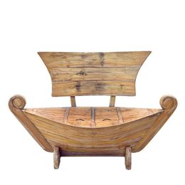 Pharao24.de Bootbank aus Teak Massivholz rustikalen Landhausstil