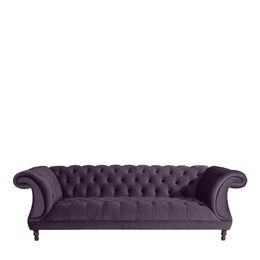 Pharao24.de 3 Sitzer Samtvelours dunkel Lila im Barockstil 253 cm breit