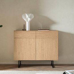 Pharao24.de Wohnzimmerkommode Esszimmersideboard mit B&uuml;gelgestell aus Metall 2 t&uuml;rig