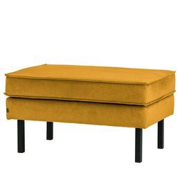 Pharao24.de Samt Sofahocker in Ocker Retro Design