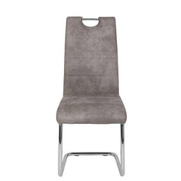 Pharao24.de Schwingst&uuml;hle in Grau Microfaser 45 cm Sitztiefe (Set)